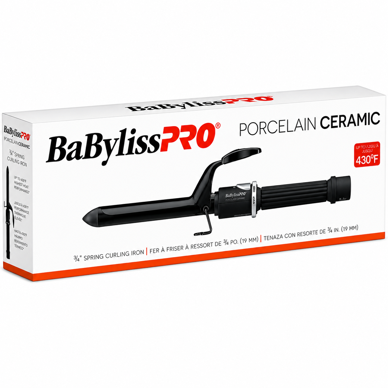 BaByliss Pro Porcelain Ceramic 3/4" Curling Iron BP75SUC Dual Voltage ...